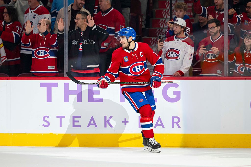 Ranking of the top scorers for each team: Nick Suzuki in 9th place