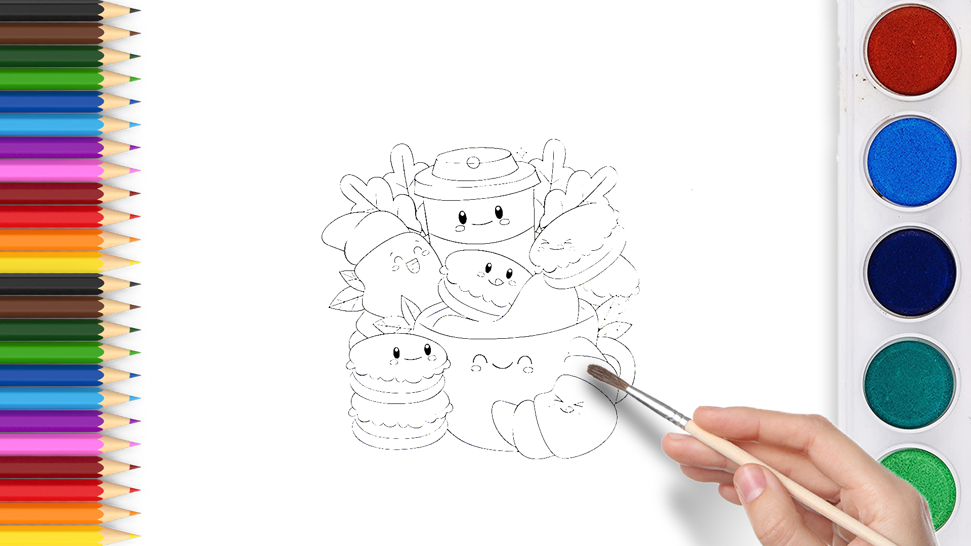 Coloring in a fun drawing together