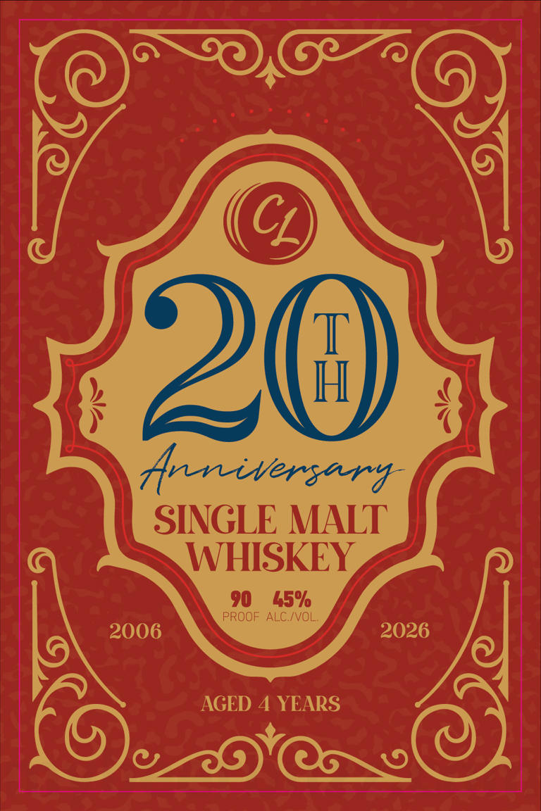 Captain Lawrence 20th anniversary 4 year single malt whiskey