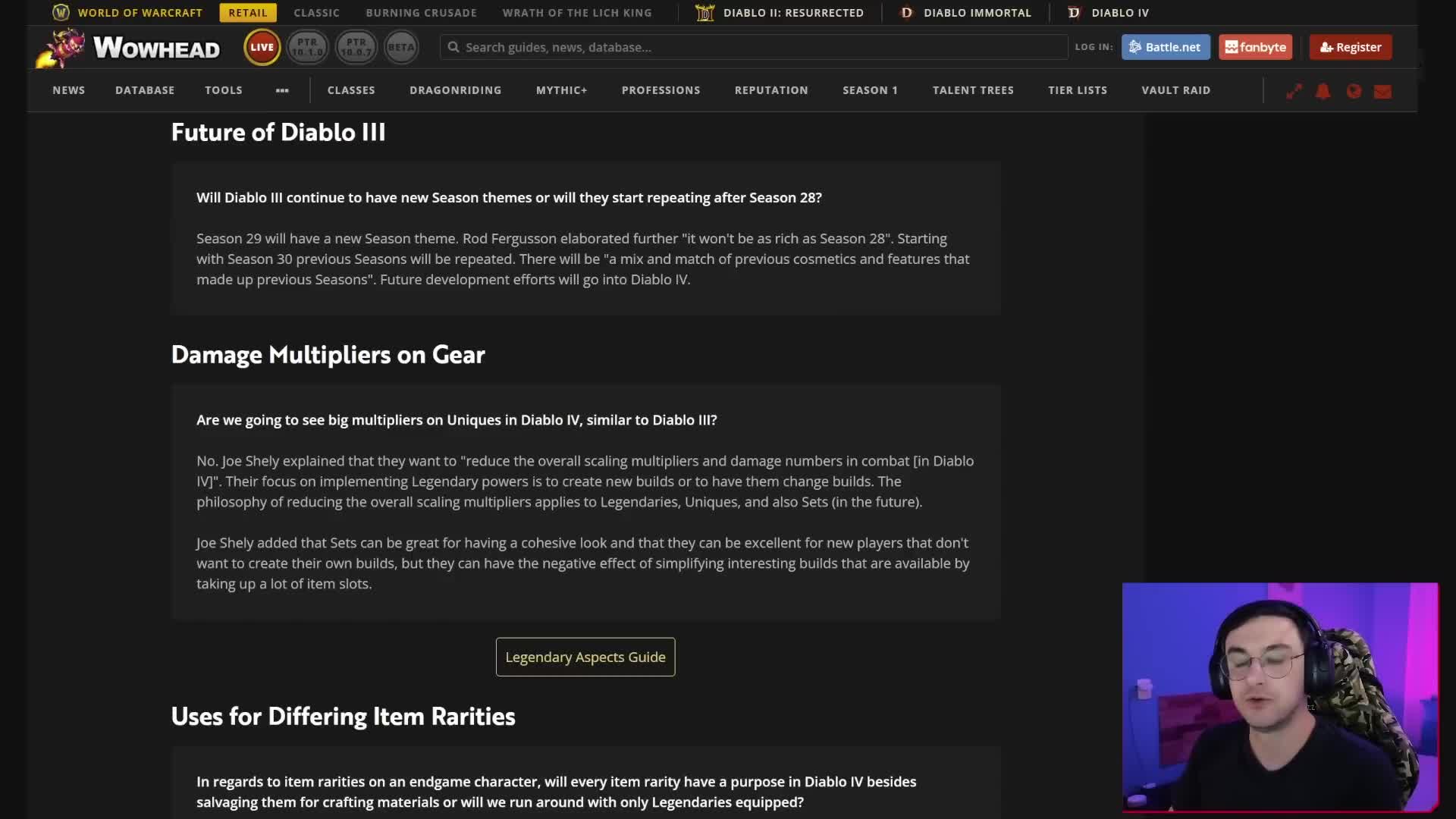 Diablo 4: Mais novidades sobre as temporadas
