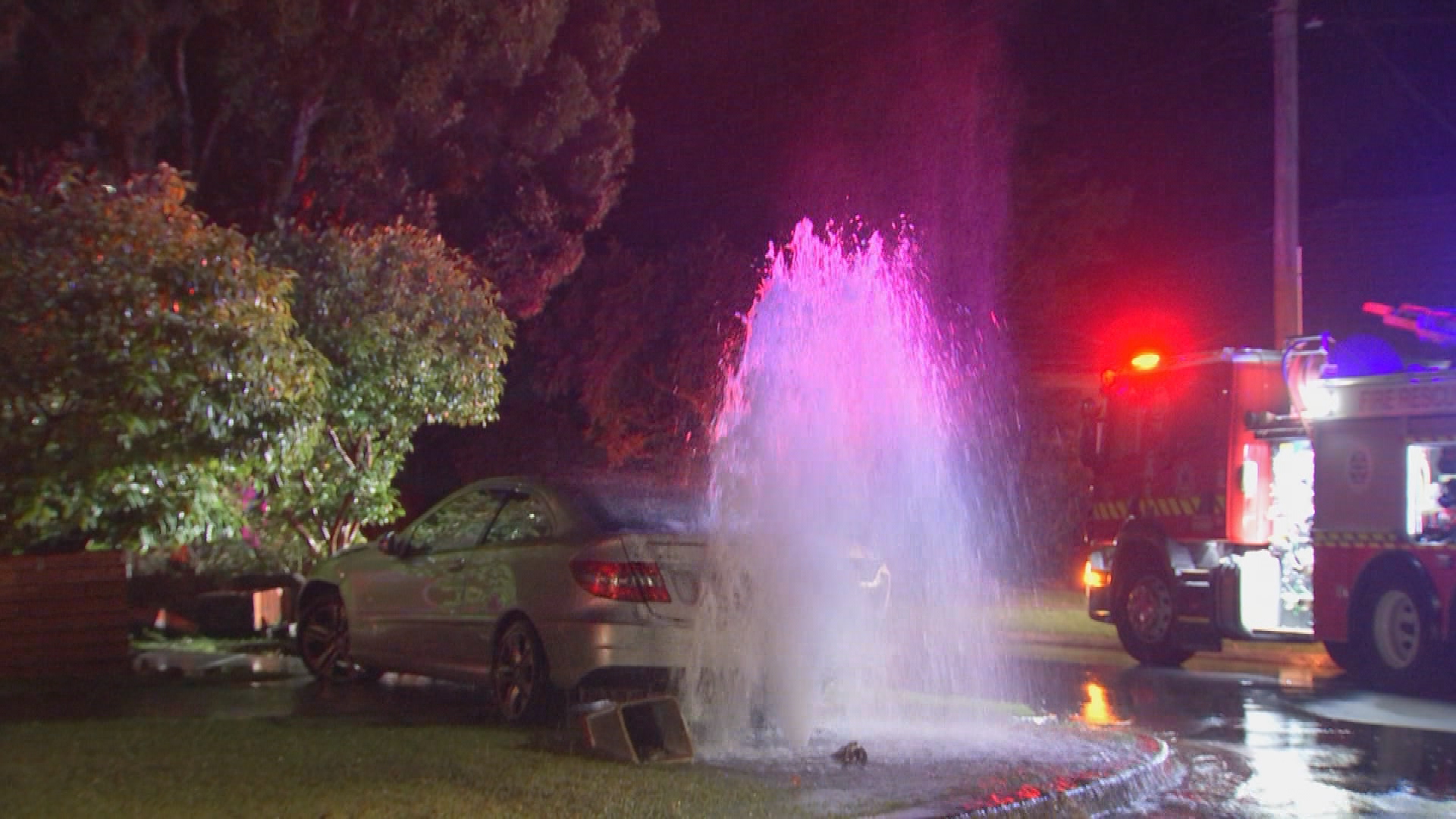 Alleged drink driver crashes into fire hydrant in Melbourne