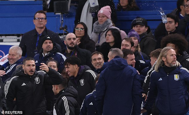Chelsea to investigate after water bottle was hurled at Aston Villa ...
