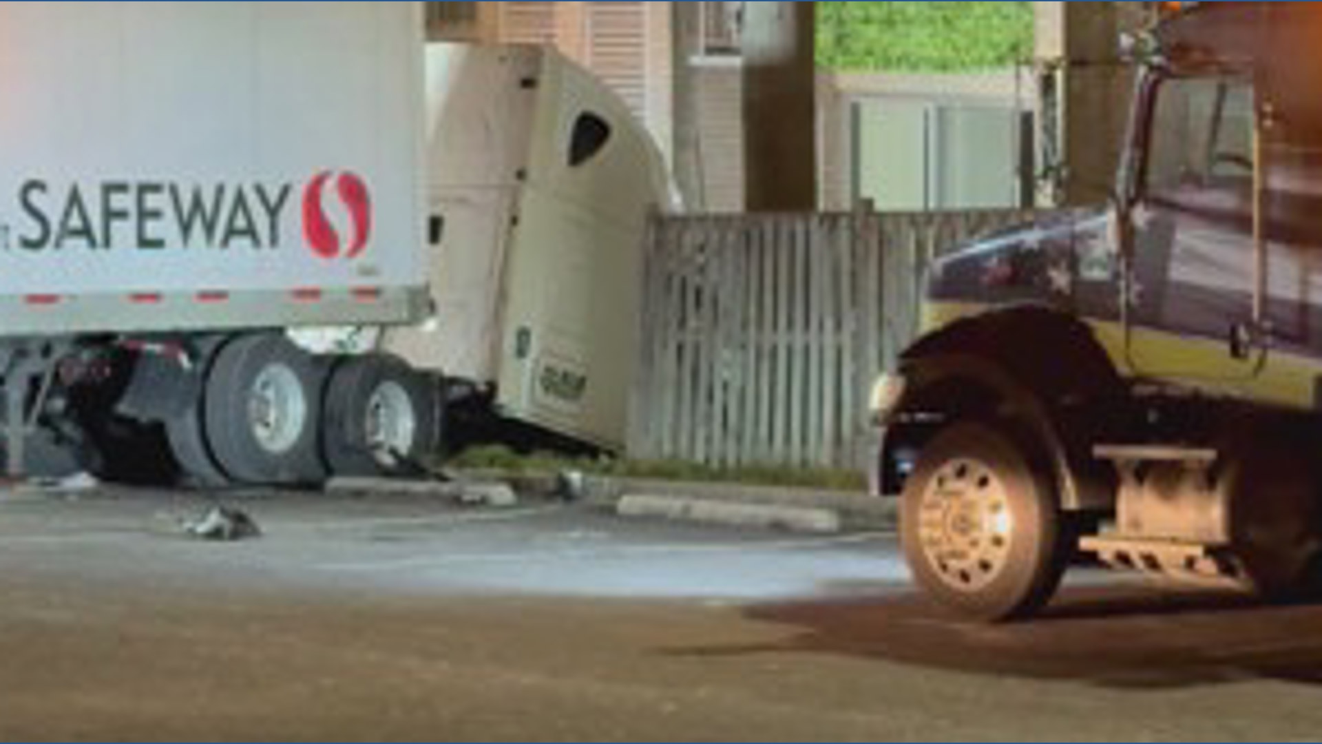 Safeway truck crashed into (Rockville) apartment building