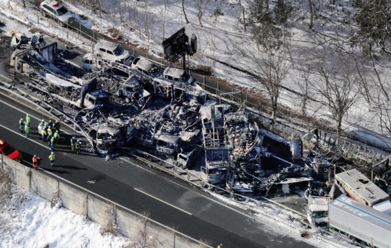 67-vehicle chain collision in Japan kills 2