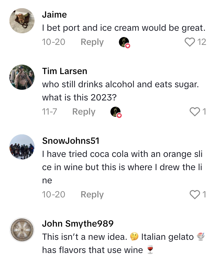 'Cold meets rich, and somehow, it works!' – A red wine and ice cream ...