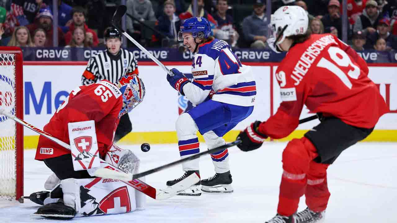 USA’s Cole Hutson stretchered off after taking puck to head at world ...