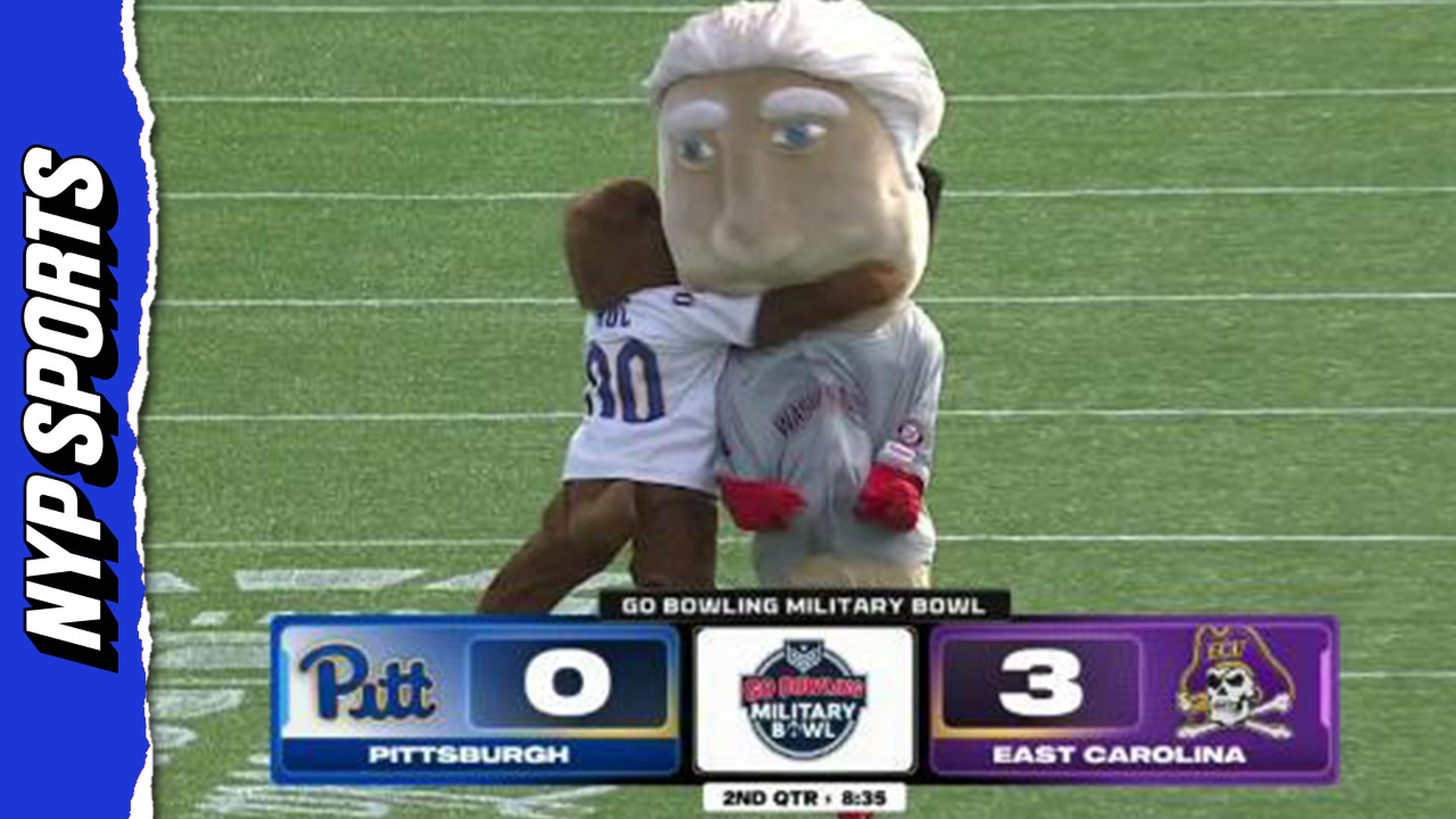 Pitt's mascot destroys George Washington in Capital One Bowl race