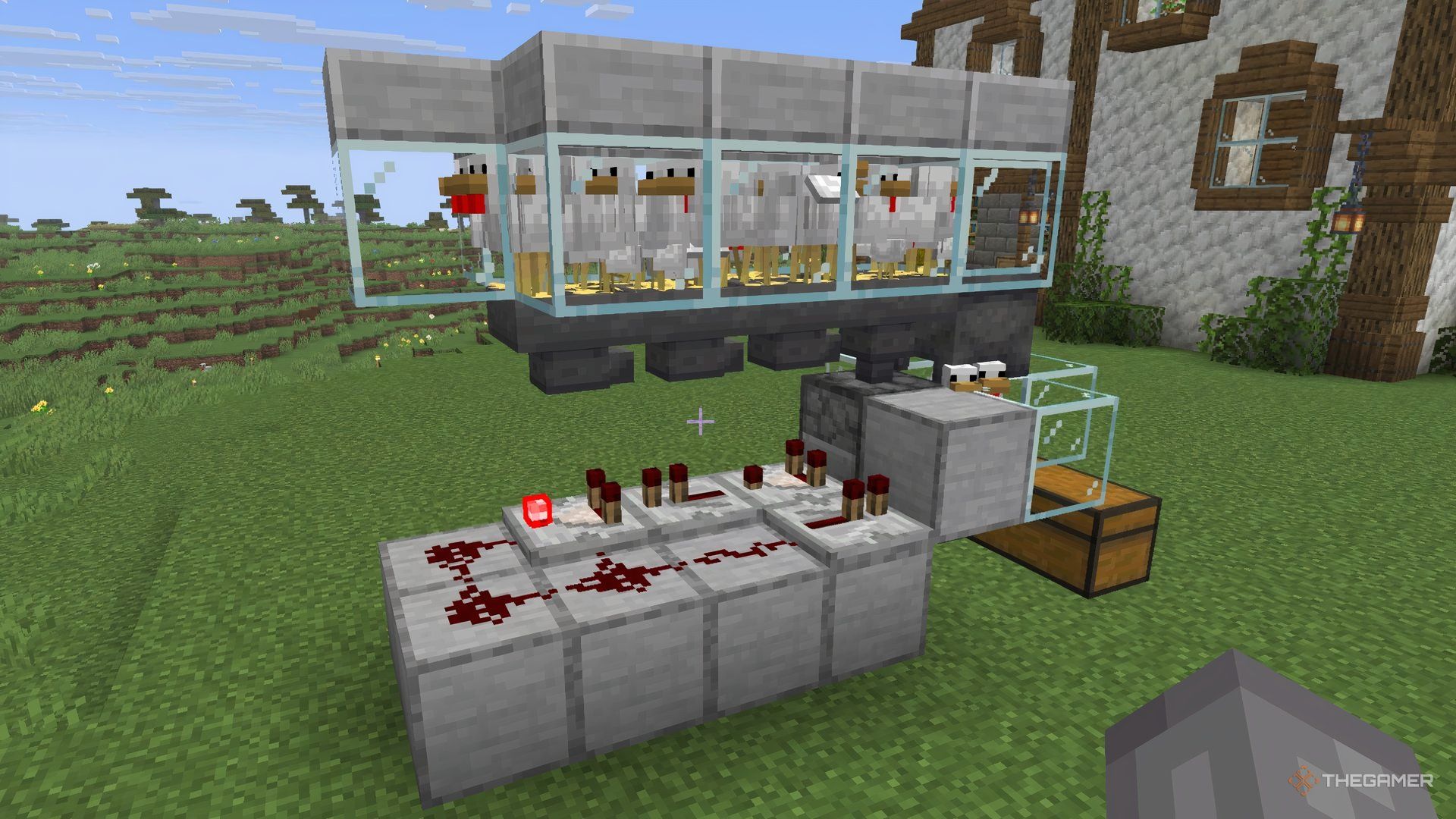 How to build a cooked chicken farm in Minecraft