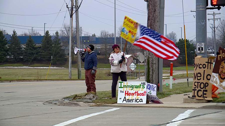 Protesters rally at Ford Airport against Avelo Airlines