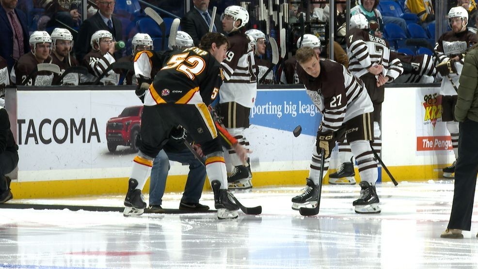 Fox56's Brian Schroeder drops first puck at WB/S Penguins game