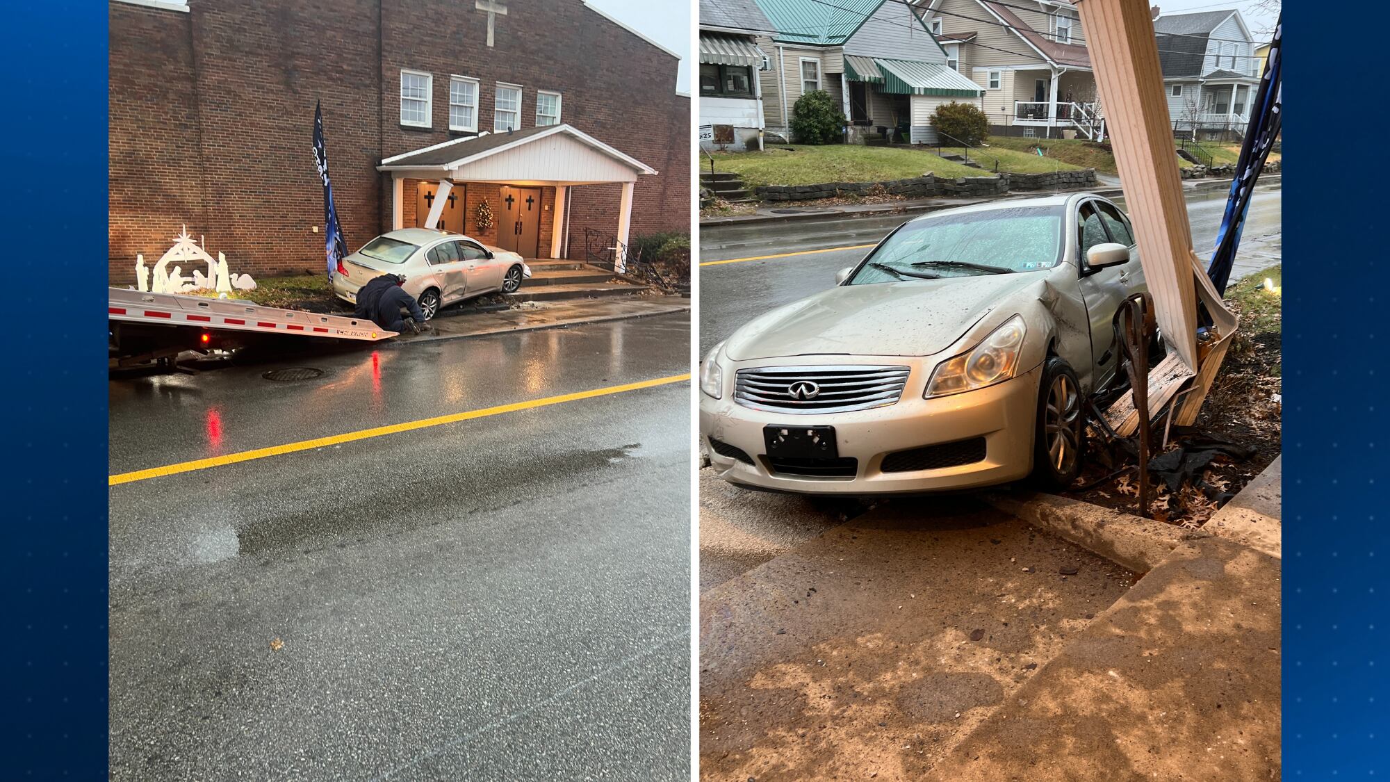 Westmoreland County church rebuilding after vehicle hits porch