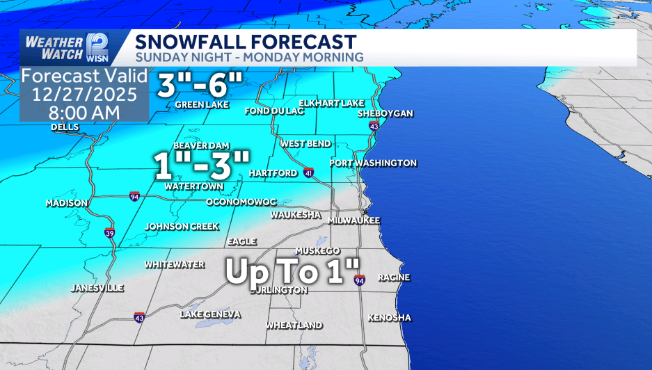 Weekend SE Wisconsin weather: Rain turns to snow Sunday night