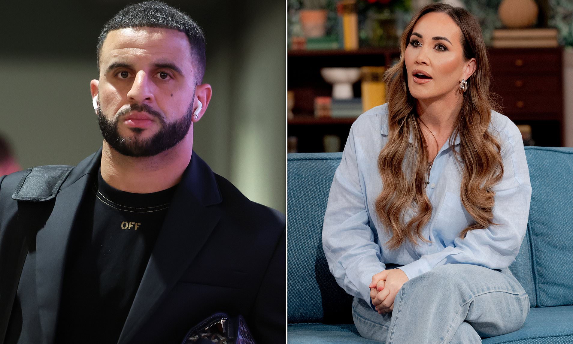Kyle Walker and Lauryn Goodman enjoy night out in the same restaurant ...