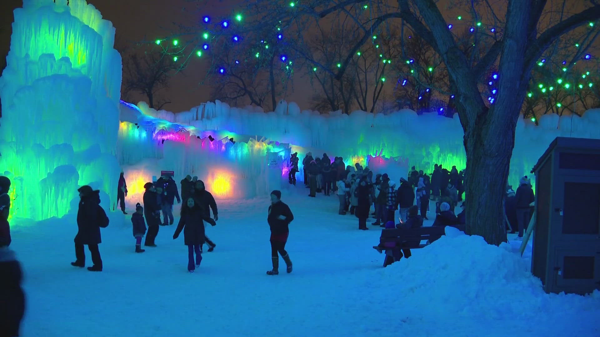 25 millions pounds of ice uses to create Minnesota ice castles