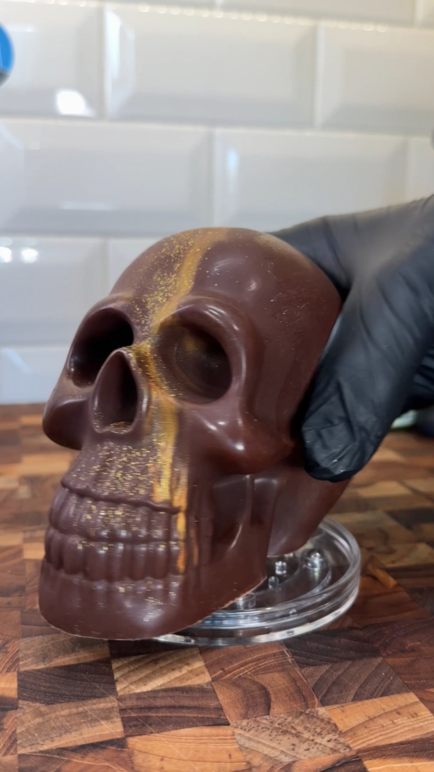Dubai chocolate skull