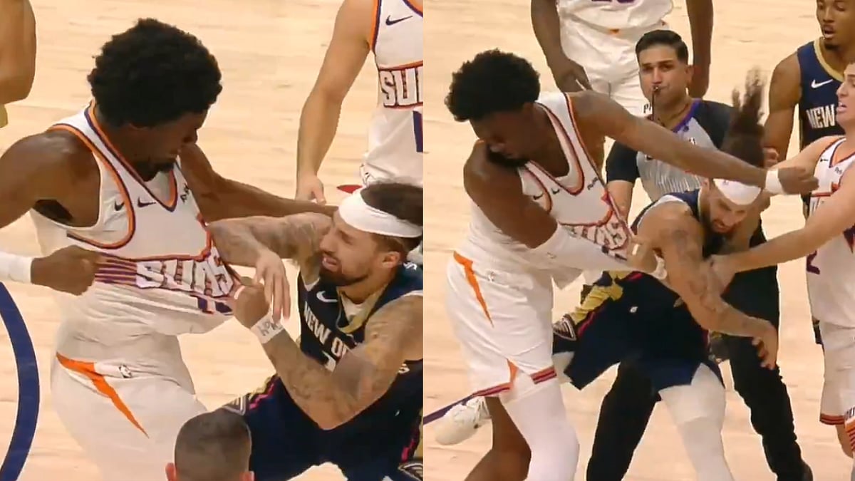 Chaotic scenes! Jose Alvarado involved in heated altercation with Mark ...