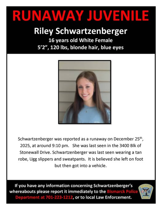 16-year-old runaway found in Bismarck