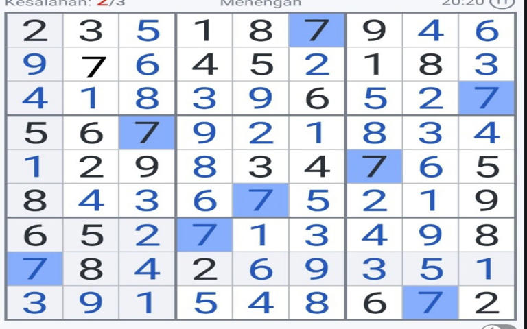 Inilah jawaban game sudoku puzzle klasik level menengah dari Oakever ...