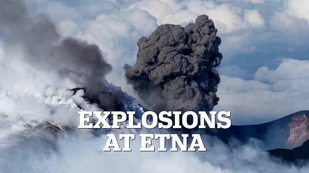 Moment Italy's Mount Etna shoots up thick plumes of volcanic ash