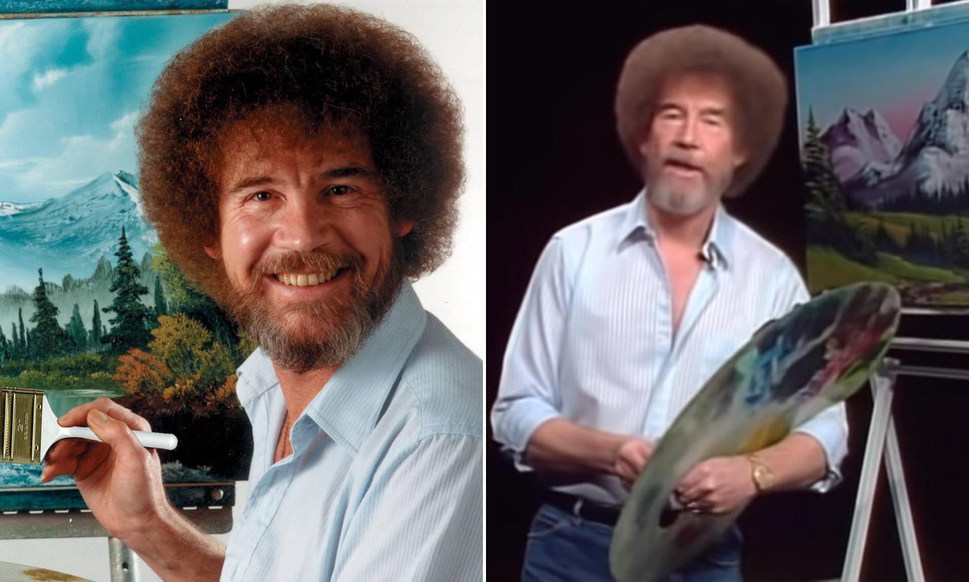 Bob Ross' famous curls were actually a perm he got to save money... see ...