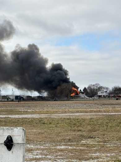 Barn fire in Lancaster County on Route 340