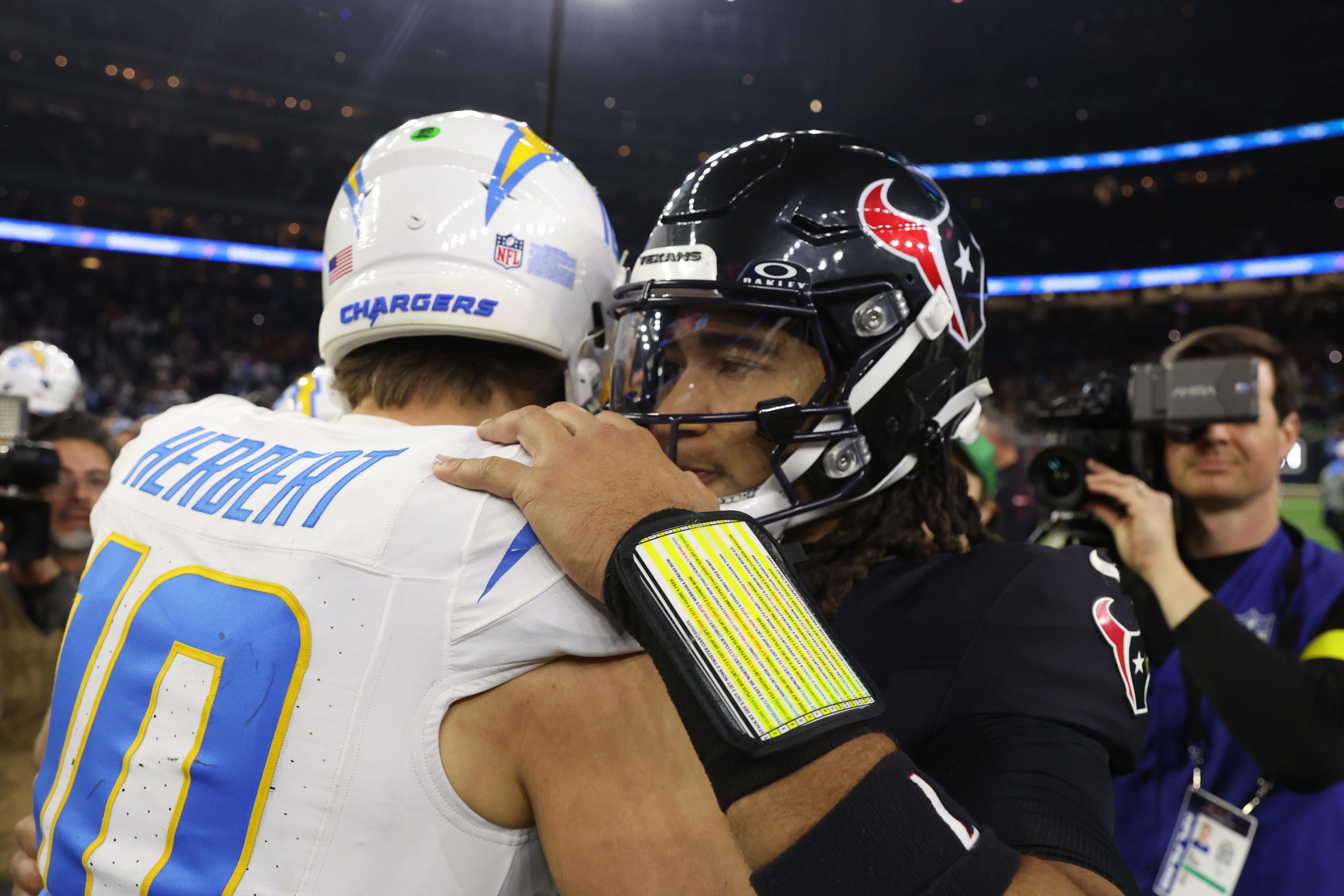 What channel is Saturday's first NFL game on today? Texans at Chargers