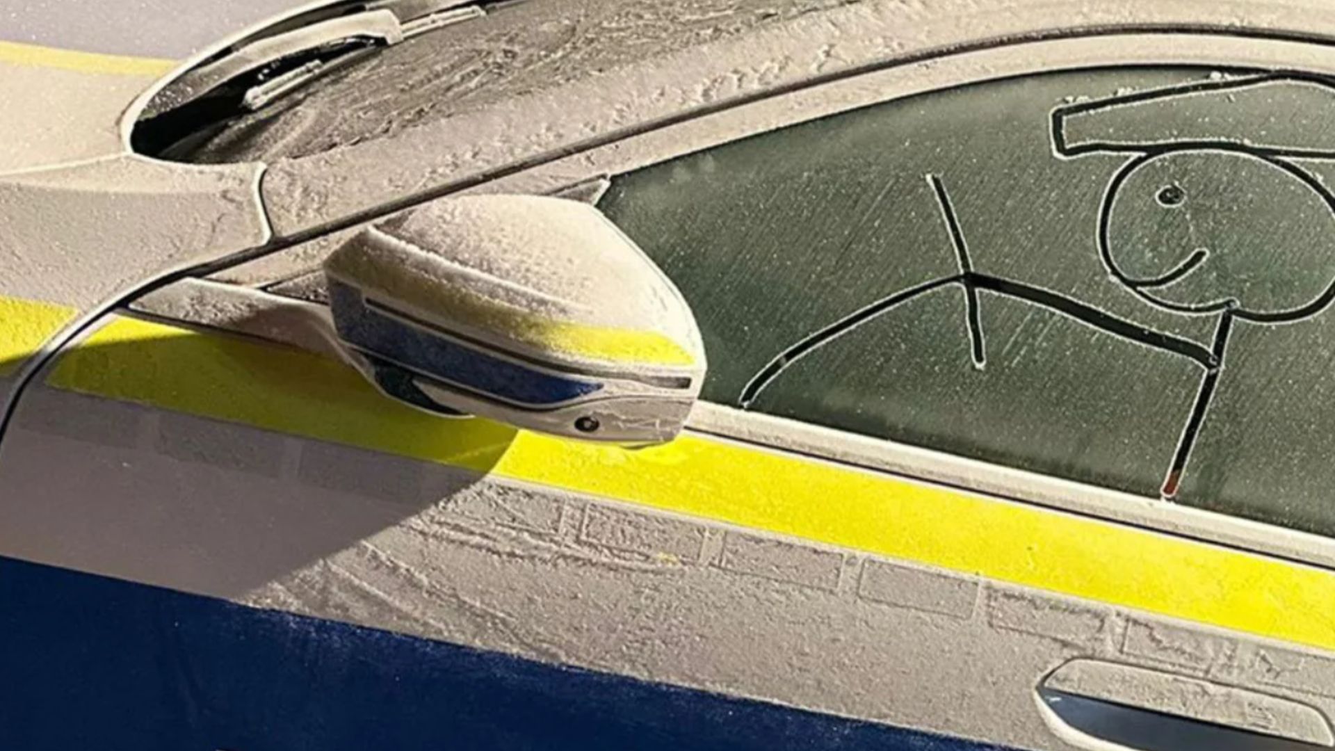 German police use icy patrol car windows to deliver winter driving ...