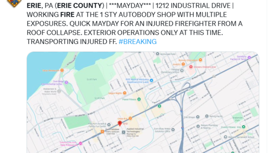 Erie County fire: Major blaze engulfs auto body shop at 1212 Industrial ...
