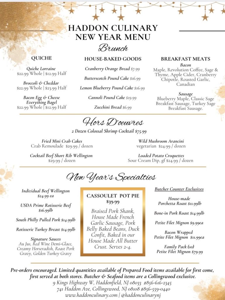 Ring in the new year with Haddon Culinary!