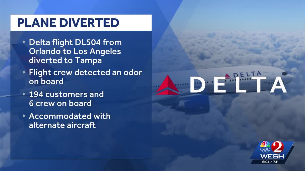 Delta flight from Orlando diverted due to onboard odor