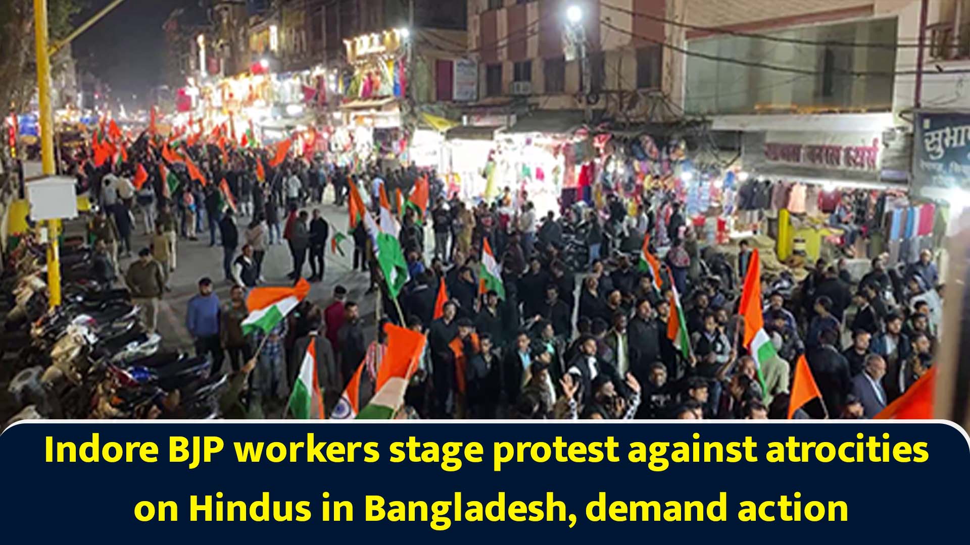 Indore BJP workers stage protest against atrocities on Hindus in ...
