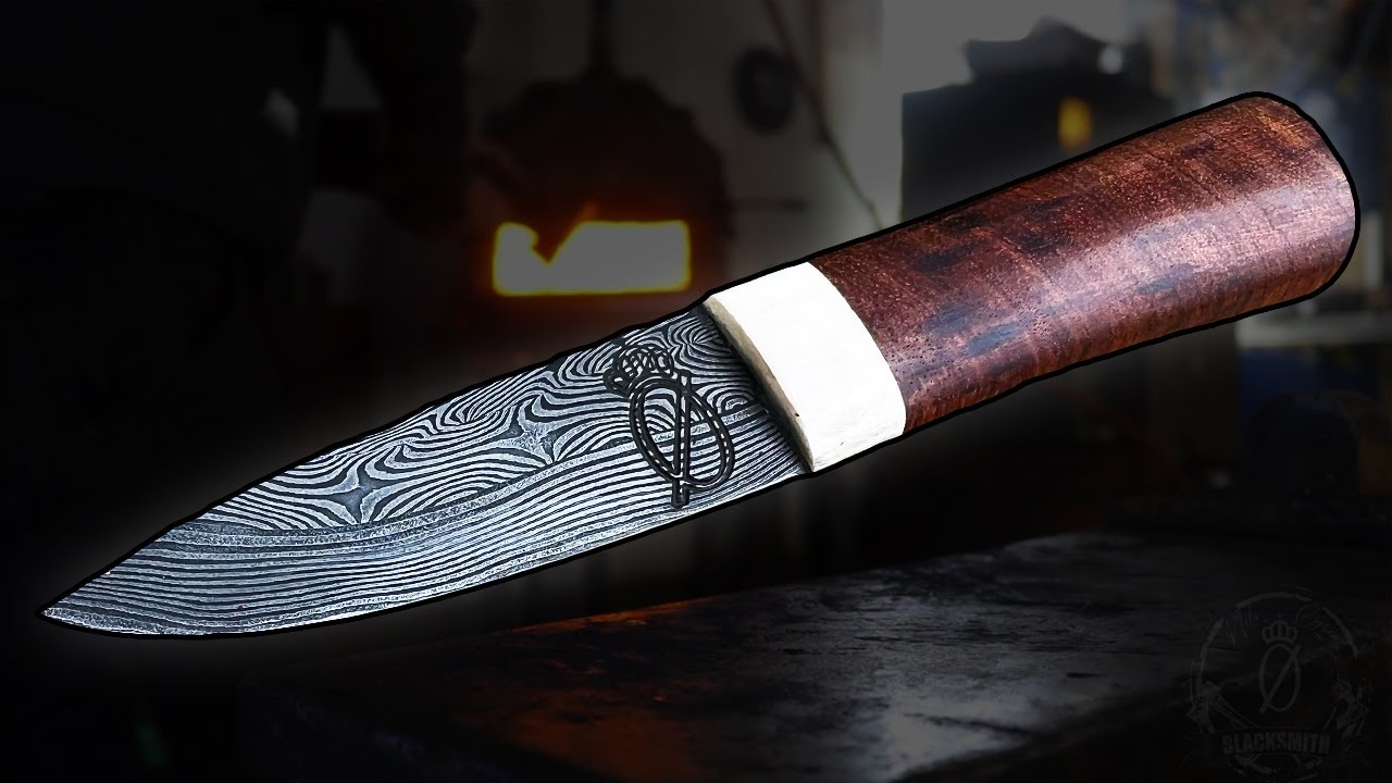 Forging a multibar Damascus knife