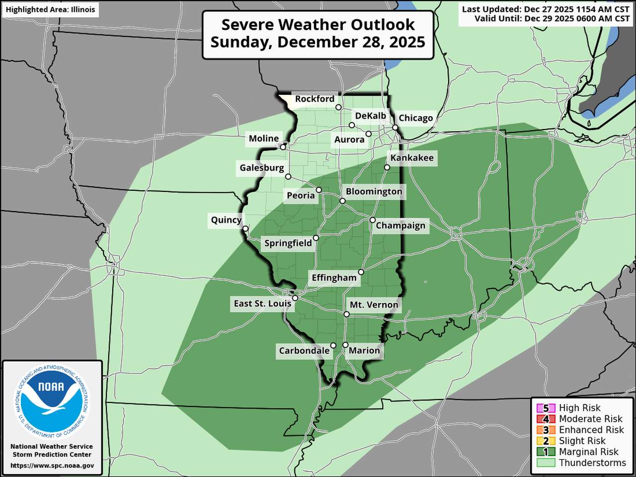 Severe thunderstorms possible in Illinois on Sunday alongside massive ...