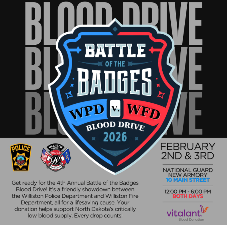 Williston police and firefighters holding Battle of the Badges blood ...