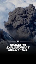 Moment Italy's Mount Etna shoots up thick plumes of volcanic ash