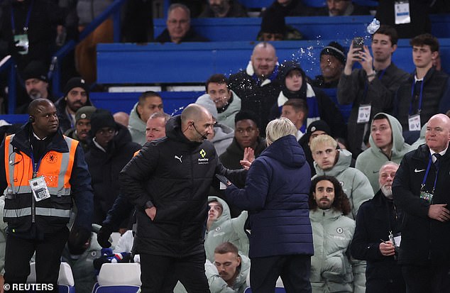 Chelsea to investigate after water bottle was hurled at Aston Villa ...