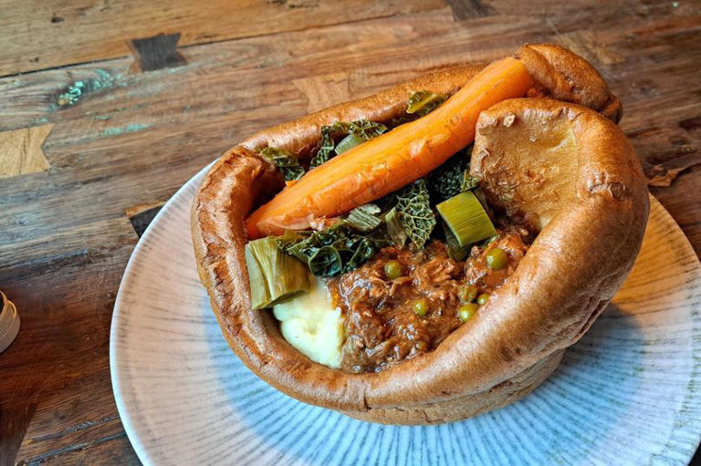 I tried the giant Yorkshire pudding meal at Britain's highest pub