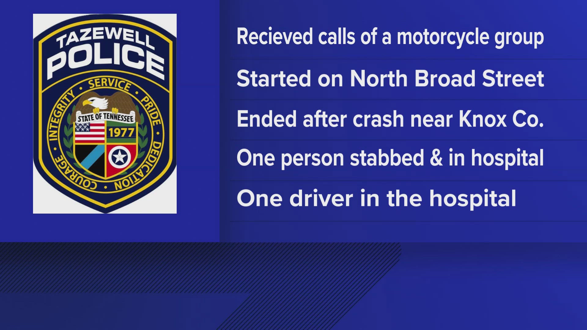 Tazewell stabbing prompts police pursuit with Pagan Motorcycle Club ...