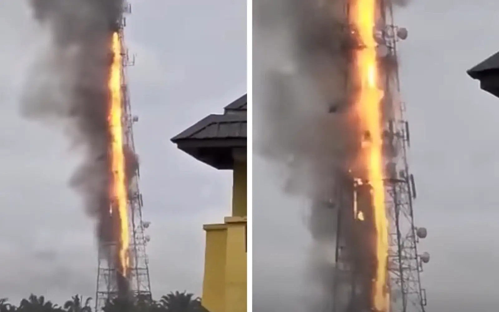 Telecom tower catches fire in Kuala Kangsar