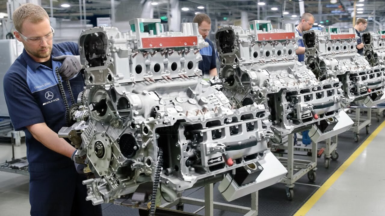 How veteran Mercedes AMG craftsmen build powerful giant V8 engines ...