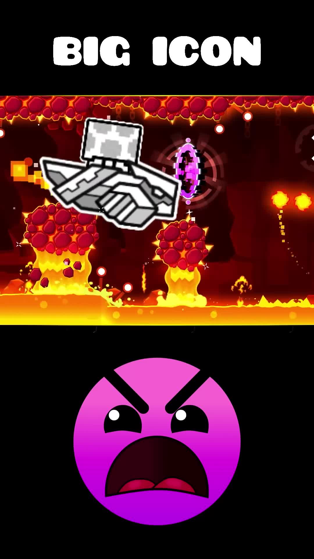Big icon breaks Geometry Dash levels #geometrydash #gd