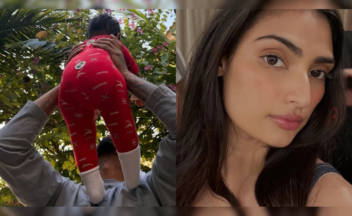 An unseen pic of KL Rahul with daughter Evaarah. Courtesy: Athiya Shetty