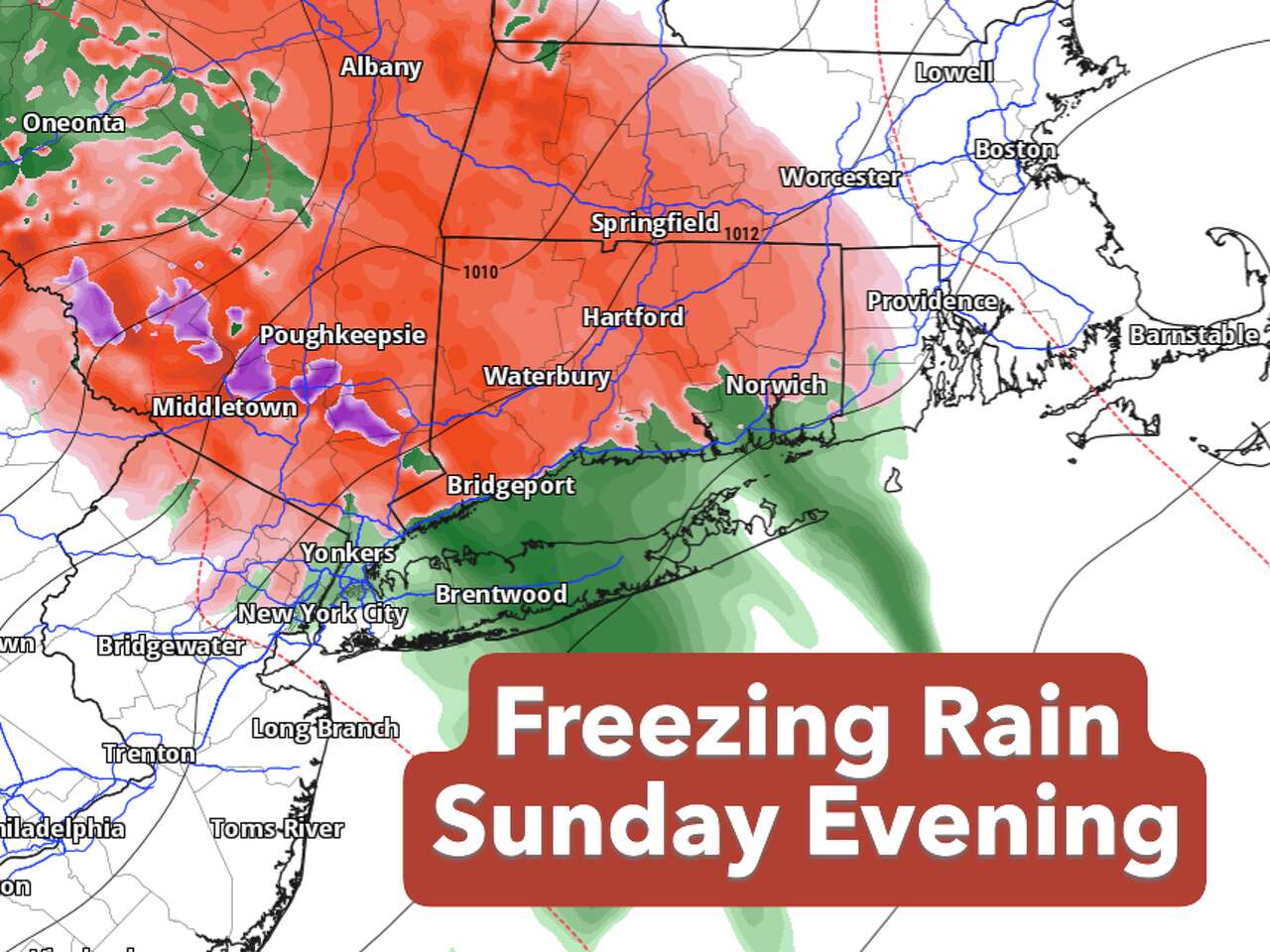 Freezing rain in Connecticut may cause icy roads Sunday night. Here's ...