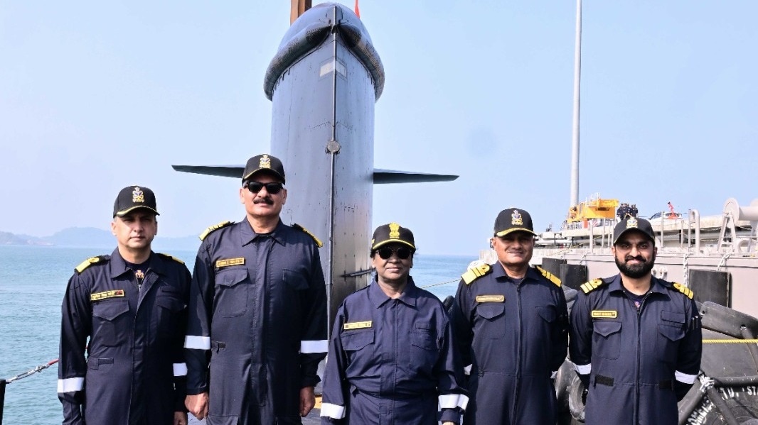 Pics: Droupadi Murmu becomes 2nd president to undertake submarine sortie