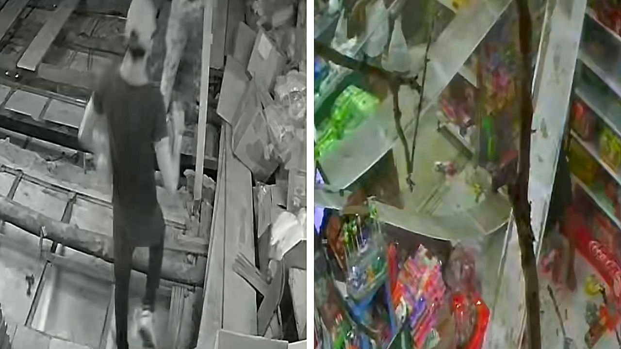 Workers fall through store ceiling in Colombia