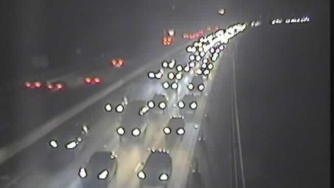 M4: Lane remains closed after crash leads to fire
