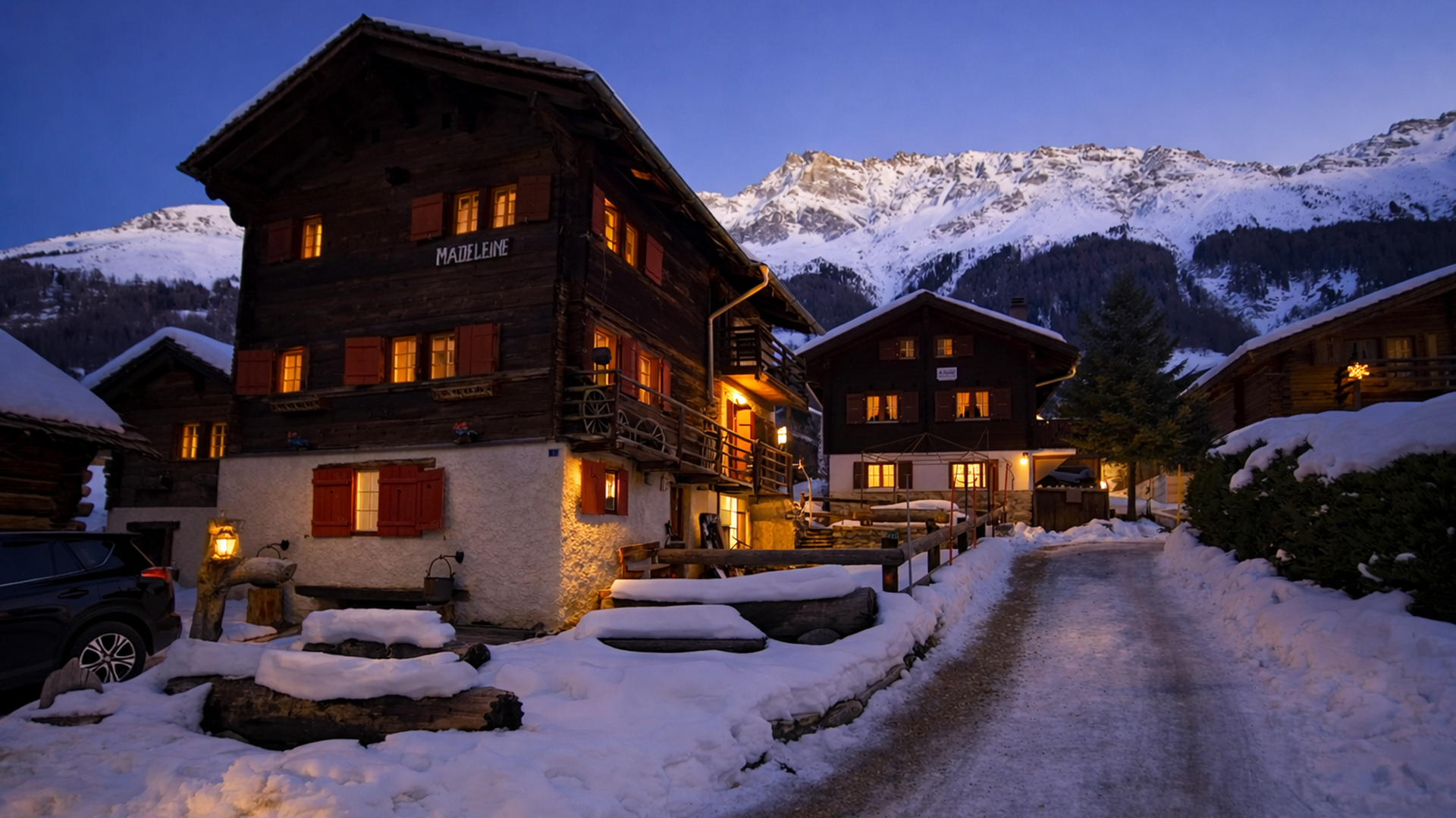 Zinal Val d’Anniviers: Sfeervolle kerstavond in de sneeuw (4K)