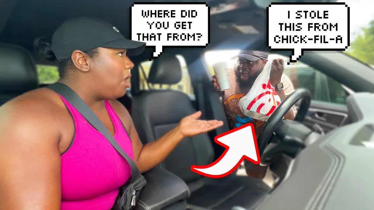 Running off with somebody's Uber Eats order prank on wife!