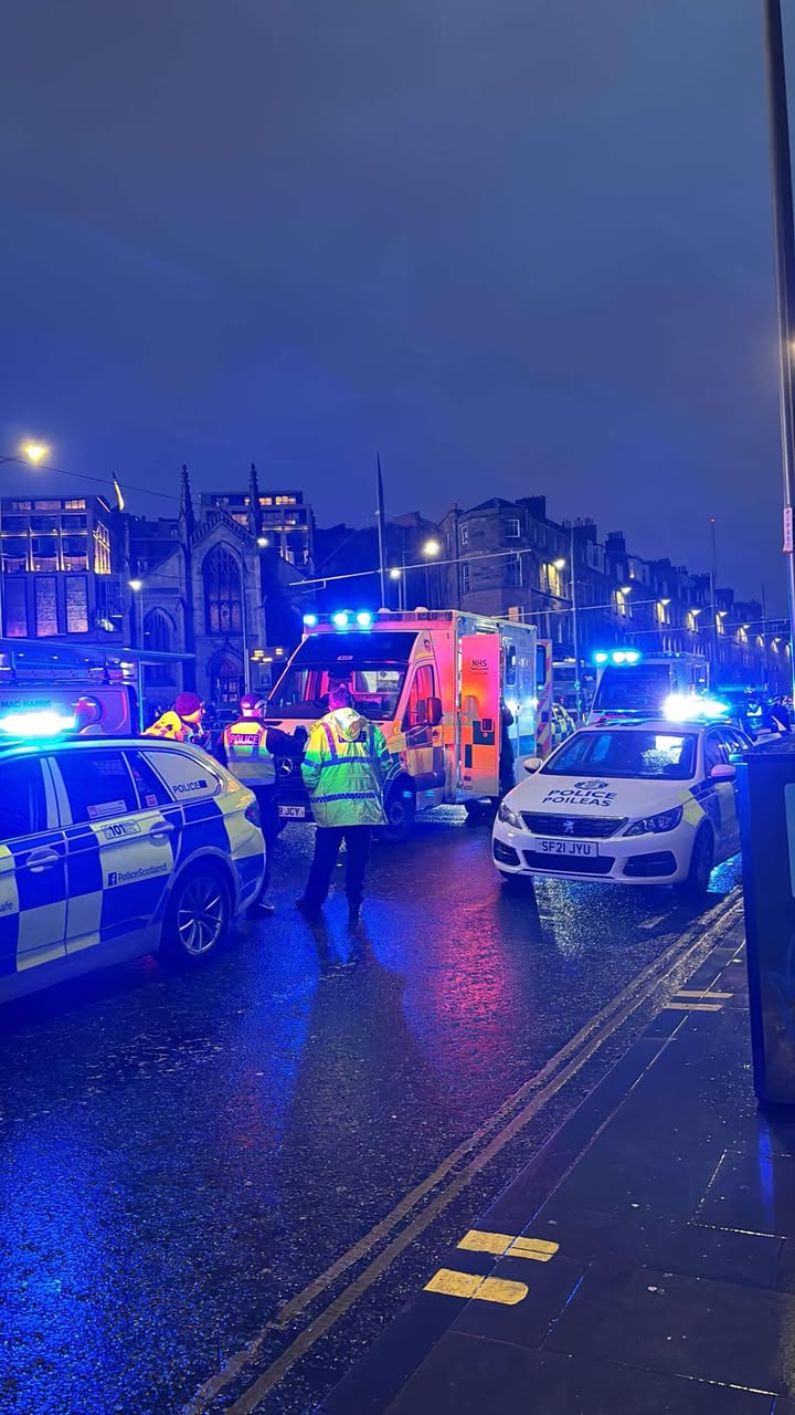 Man and woman taken to hospital after Edinburgh city centre collision ...