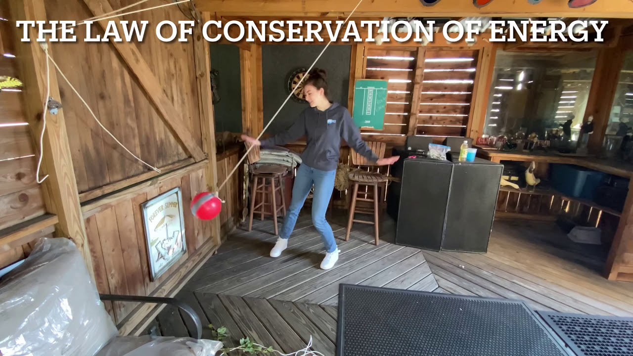 Brave girl showcases the law of conservation of energy